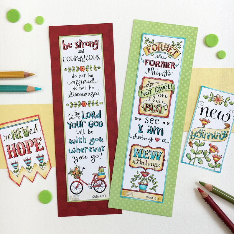 2025 NEW BEGINNINGS New Year Color-your-own Bookmarks Bible Journal ...