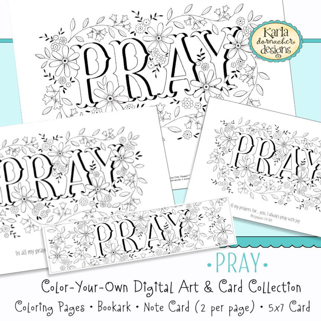 PRAY... PHIL 4 - 1 THES 5... Word of the Year - 52 Words - Coloring ...