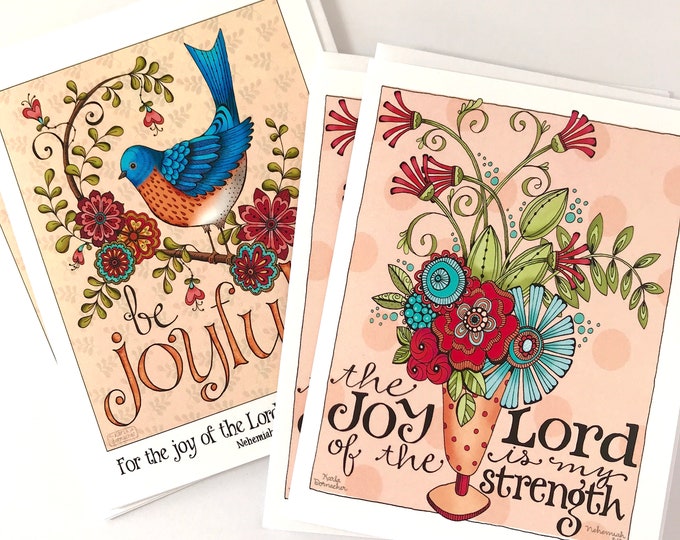 Joy of the Lord - Blank Note Card Set of 4 - 2 Designs - With Envelopes ...