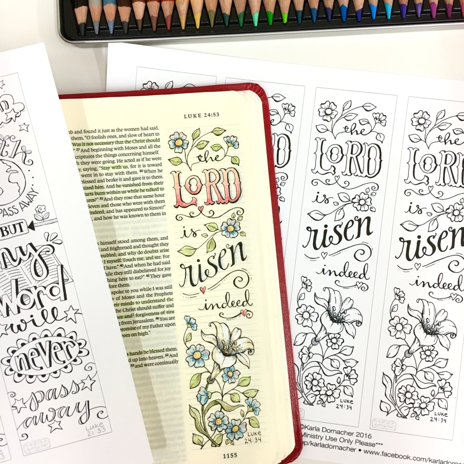 Luke 21-24 Bible Journaling Color Your Own Traceable Bookmarks | Etsy