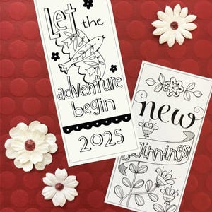 2025 NEW BEGINNINGS New Year Color-your-own Bookmarks Bible Journal ...