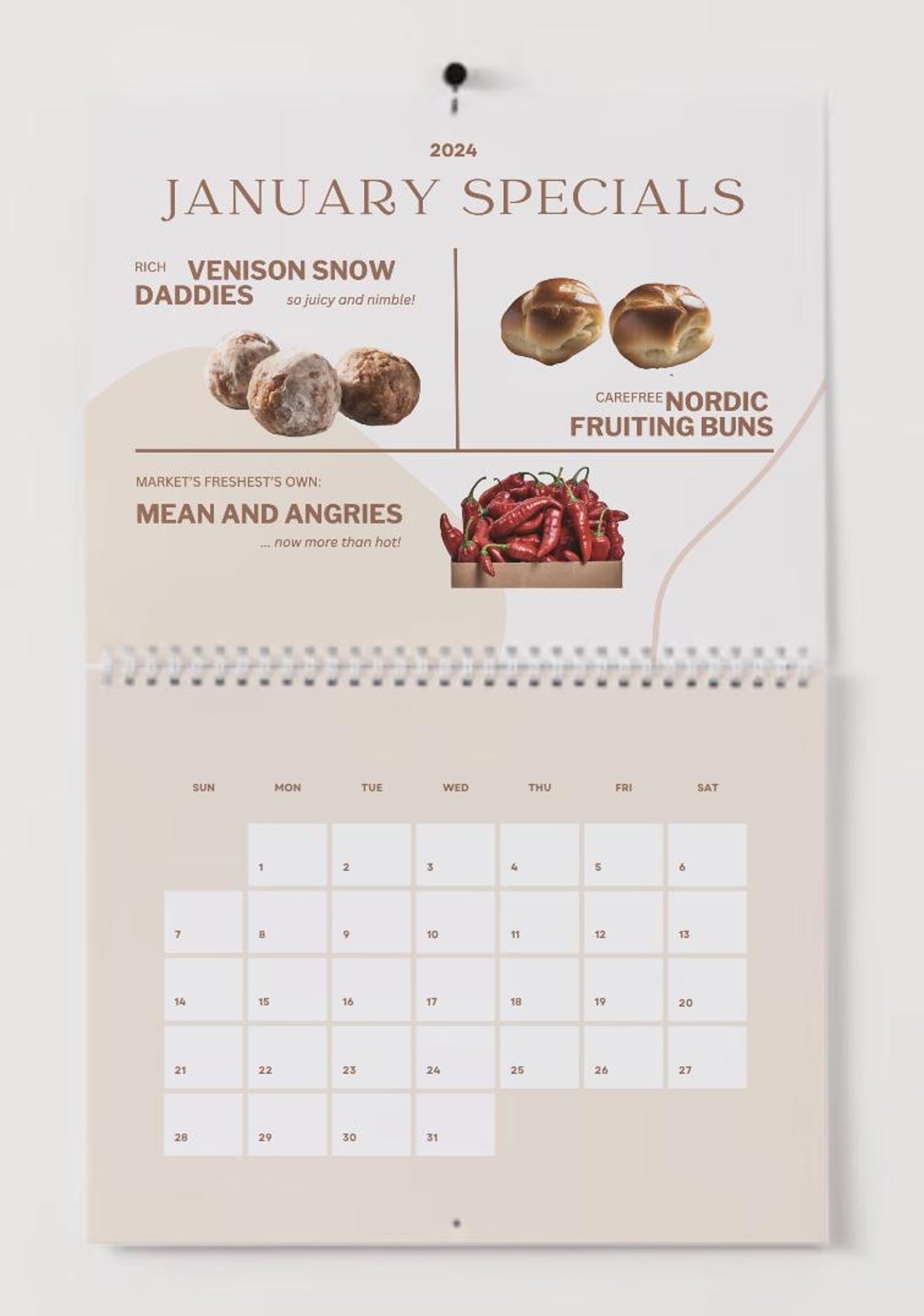 Funny Calendar 2025 Market's Freshest Specials - Etsy