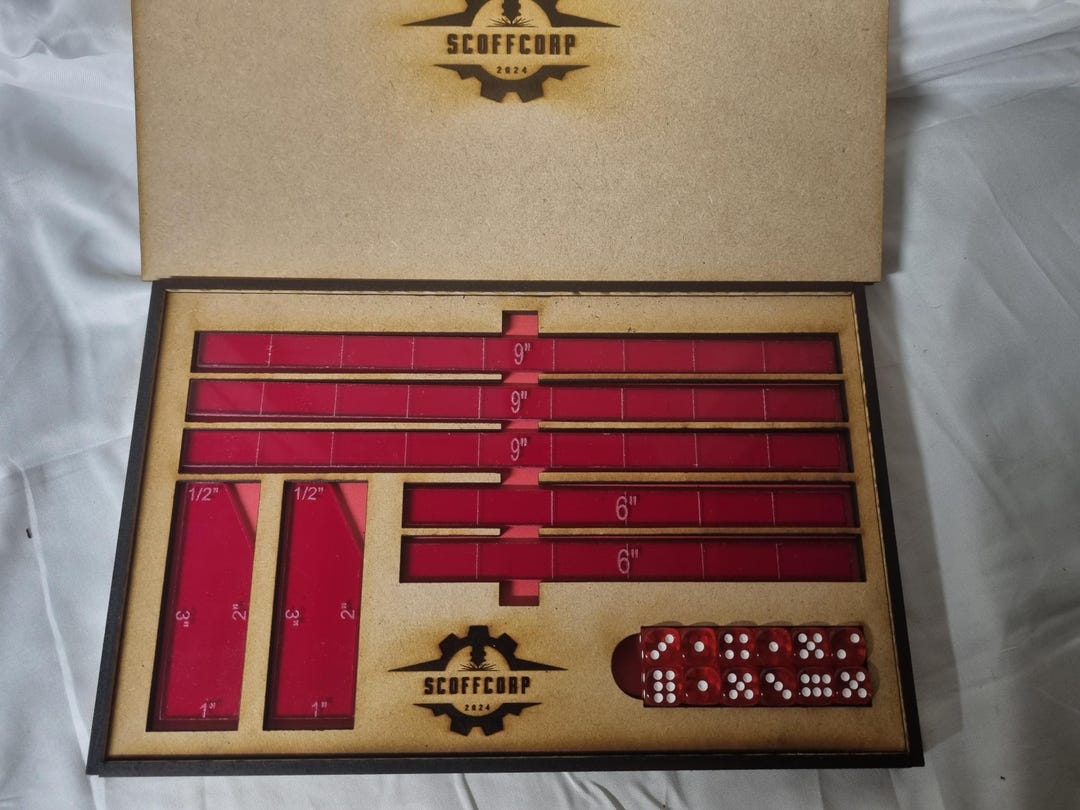 Warhammer Measuring Sticks, Combat Gauge and Dice Tray. Red - Etsy