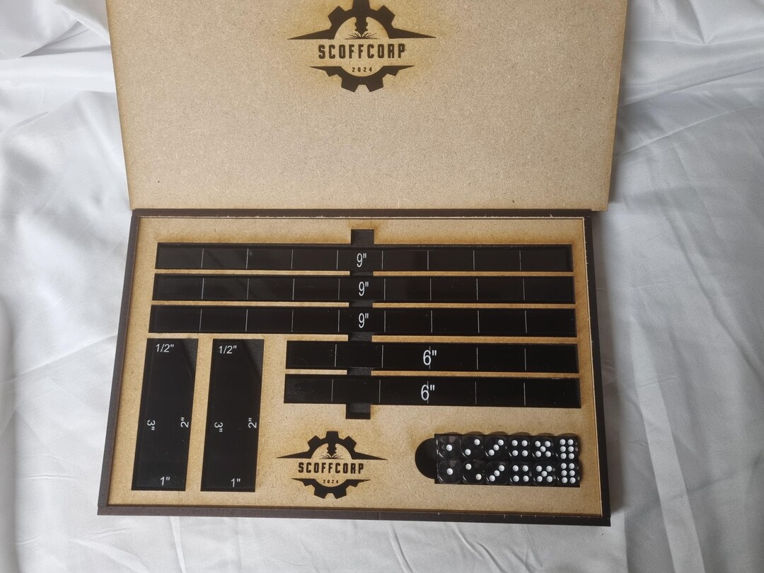 Warhammer Measuring Sticks, Combat Gauge and Dice Tray Set. Black - Etsy UK