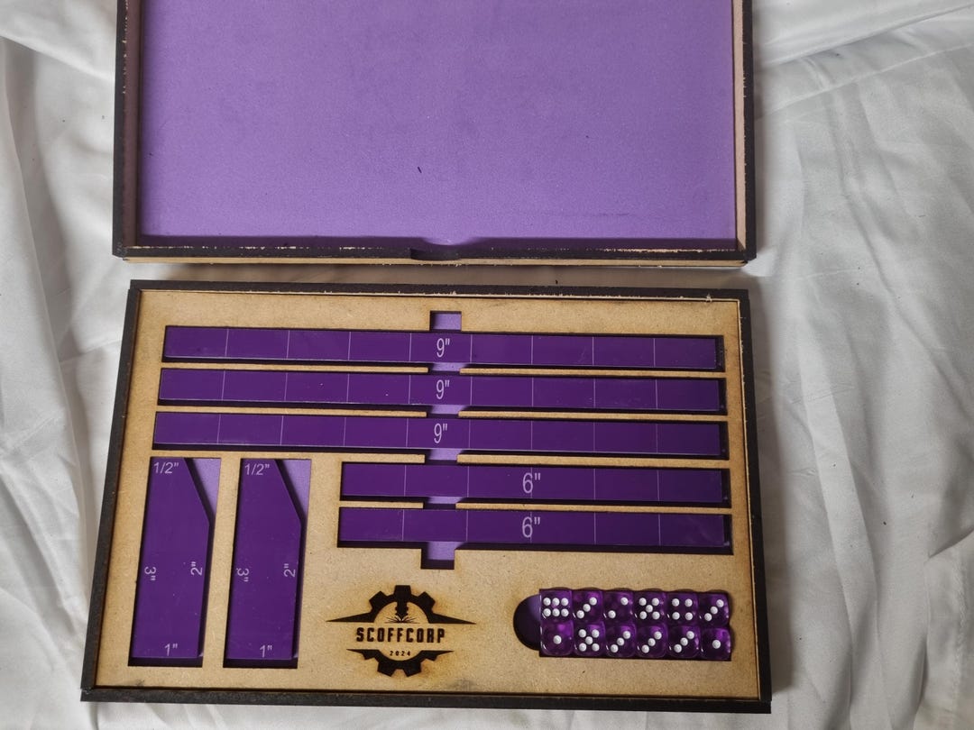 Warhammer Measuring Sticks, Combat Gauge and Dice Tray. Purple - Etsy