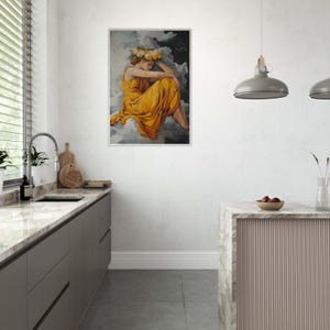 Modern Greek Goddess Wall Art - Framed Fine Art Poster for Chic Decor ...