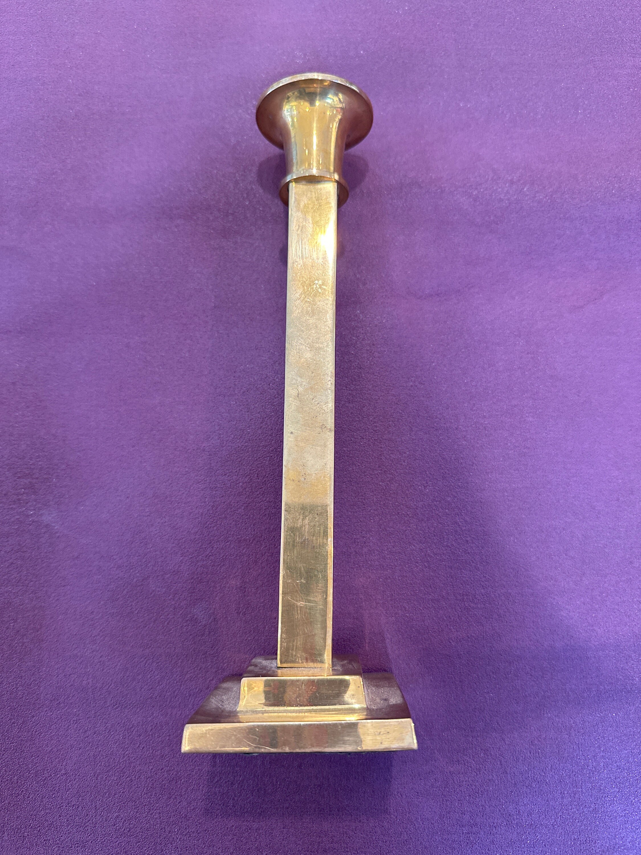 Vintage Graduated Square Brass Candlesticks - Etsy