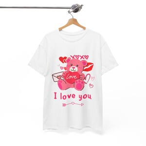 Valentine's Day Unisex Tee, Romantic Love Heart Shirt Gift for Him and ...