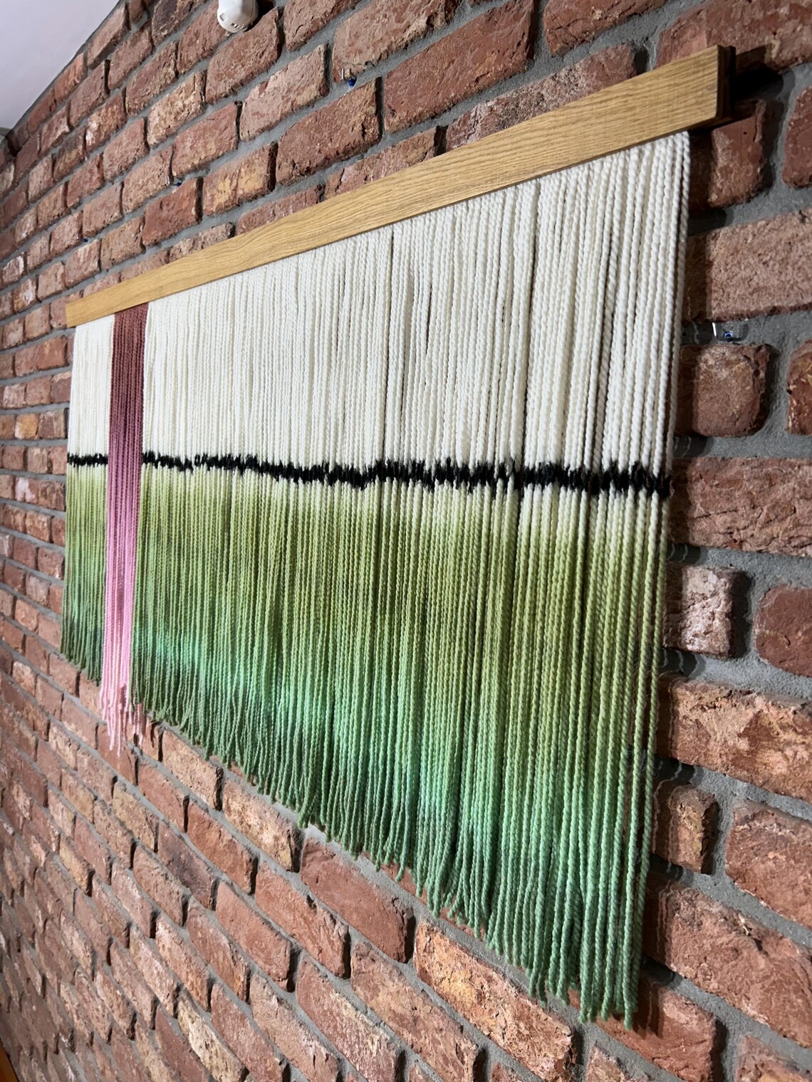 Wall Decoration, Gobelin Dip-dyeing, Green & Purple Tapestry, Yarn Art ...