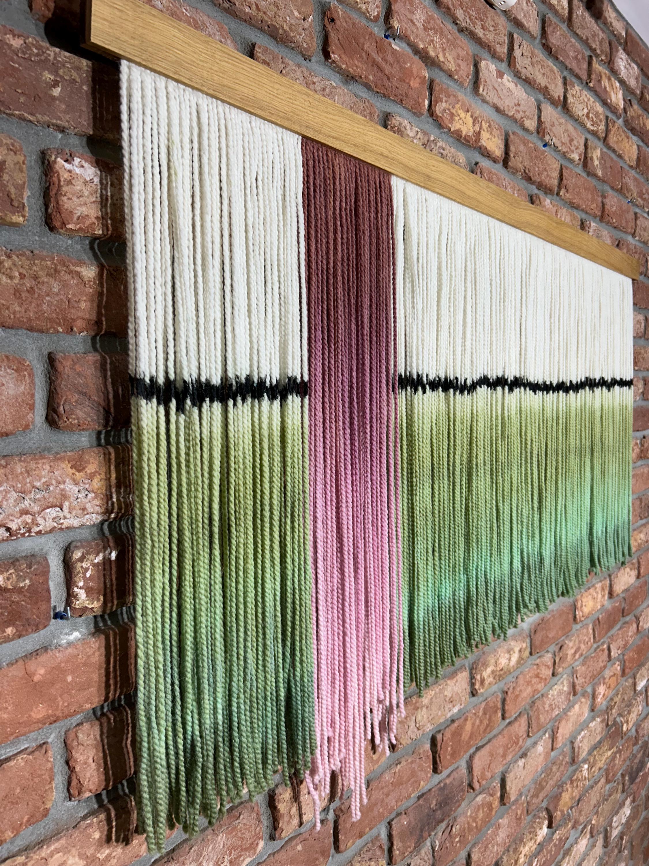 Wall Decoration, Gobelin Dip-dyeing, Green & Purple Tapestry, Yarn Art ...