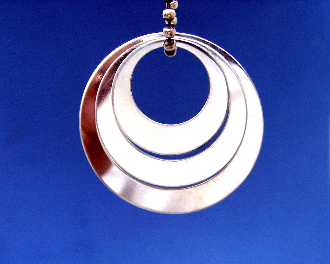 Handmade Sterling Silver Pendant Circles Organic Asymmetrical - Etsy