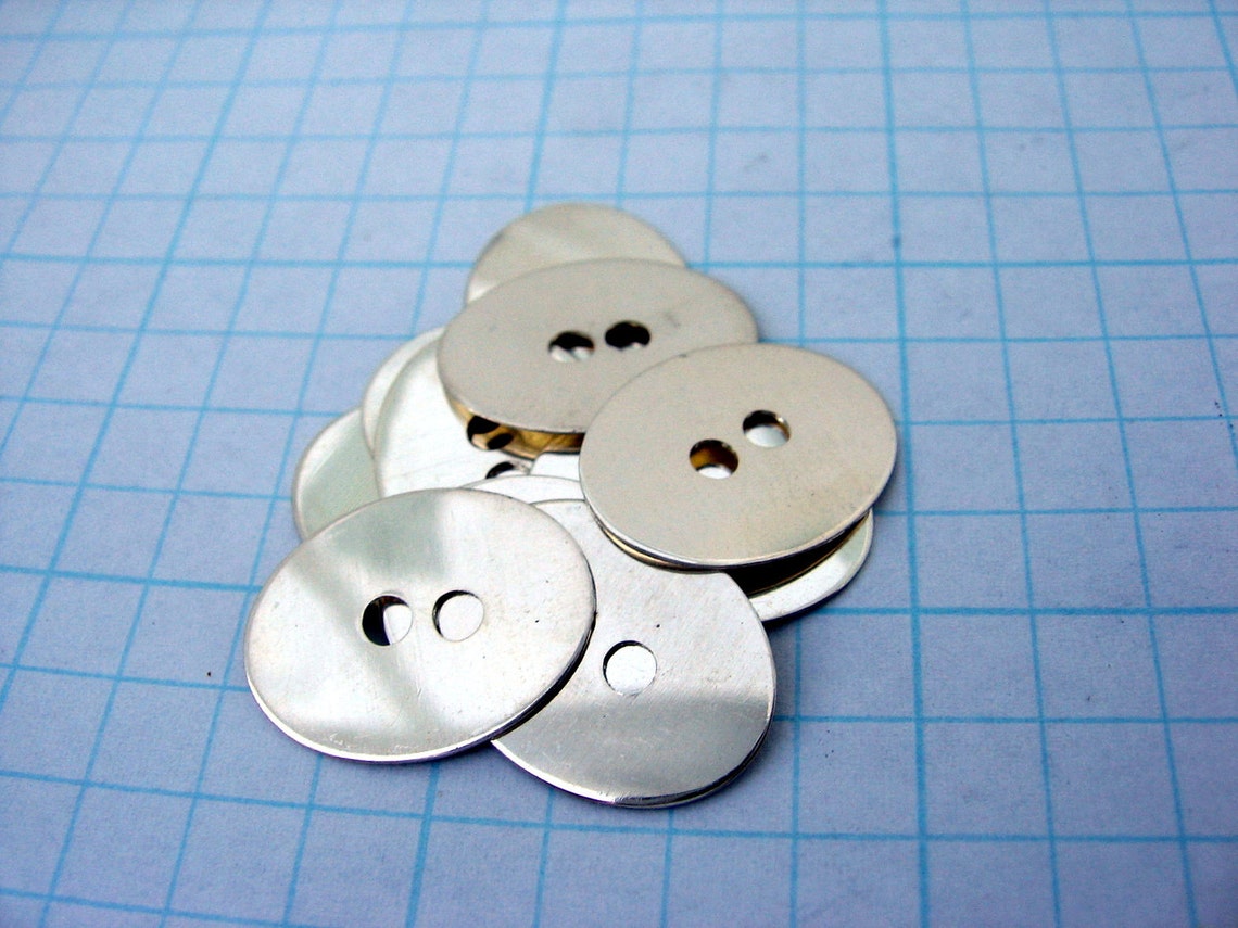 2 HOLE Sterling Silver Button Connectors OVAL Fasteners | Etsy