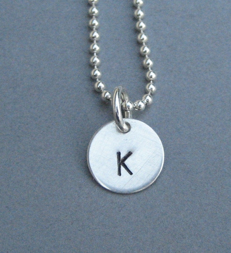 Personalized Sterling Silver Pendant Hand Stamped Initials - Etsy