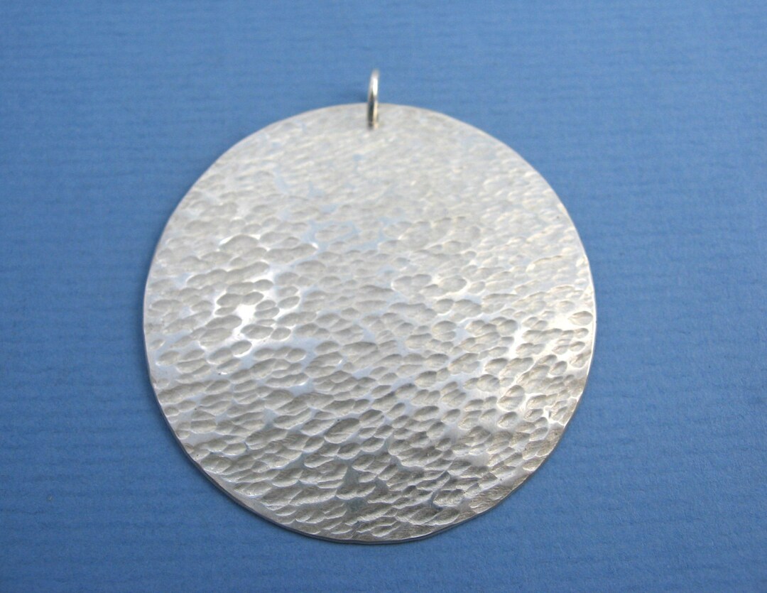 Hammered Texture Design Sterling Silver Pendant - Etsy