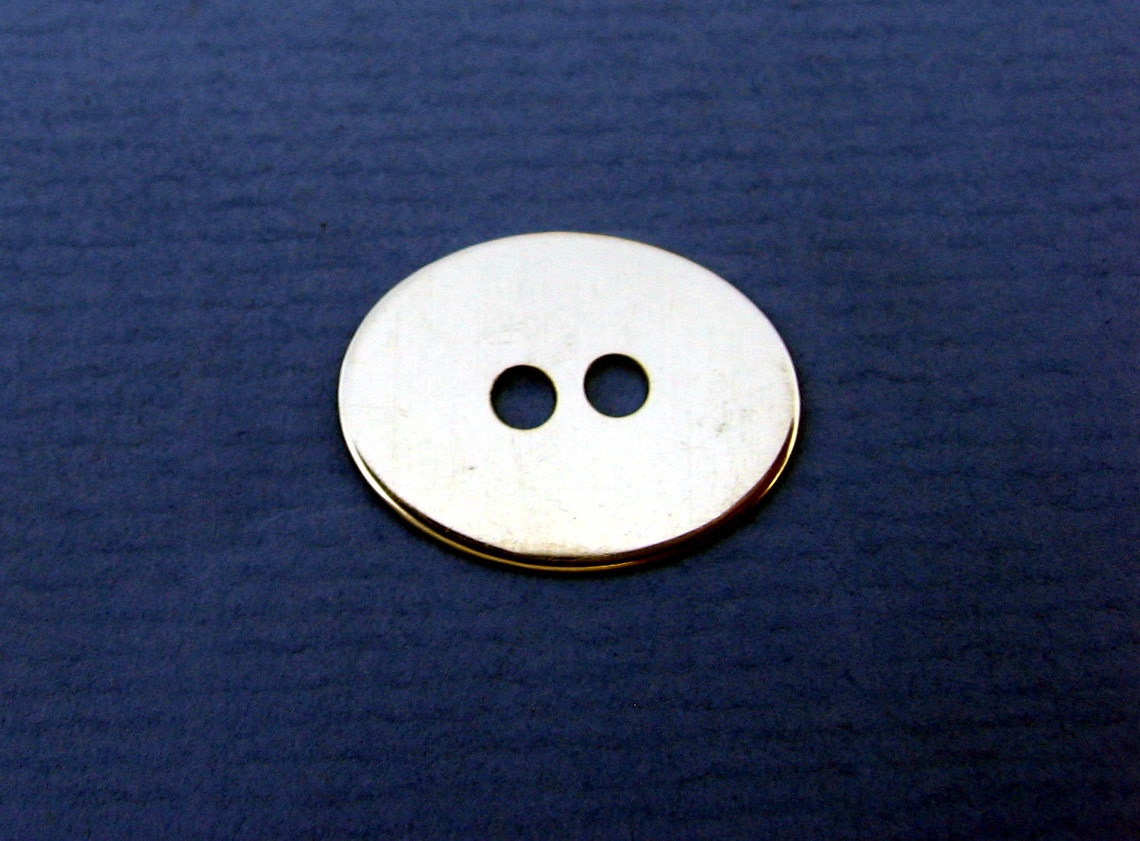 2 HOLE Sterling Silver Button Connectors OVAL Fasteners | Etsy