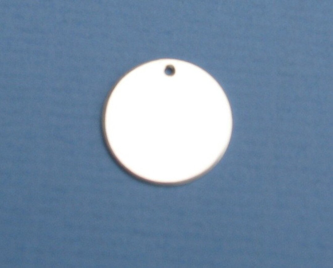 1 Inch Blank Disc HOLE Sterling Silver Round Disk Hand Stamp for Circle ...