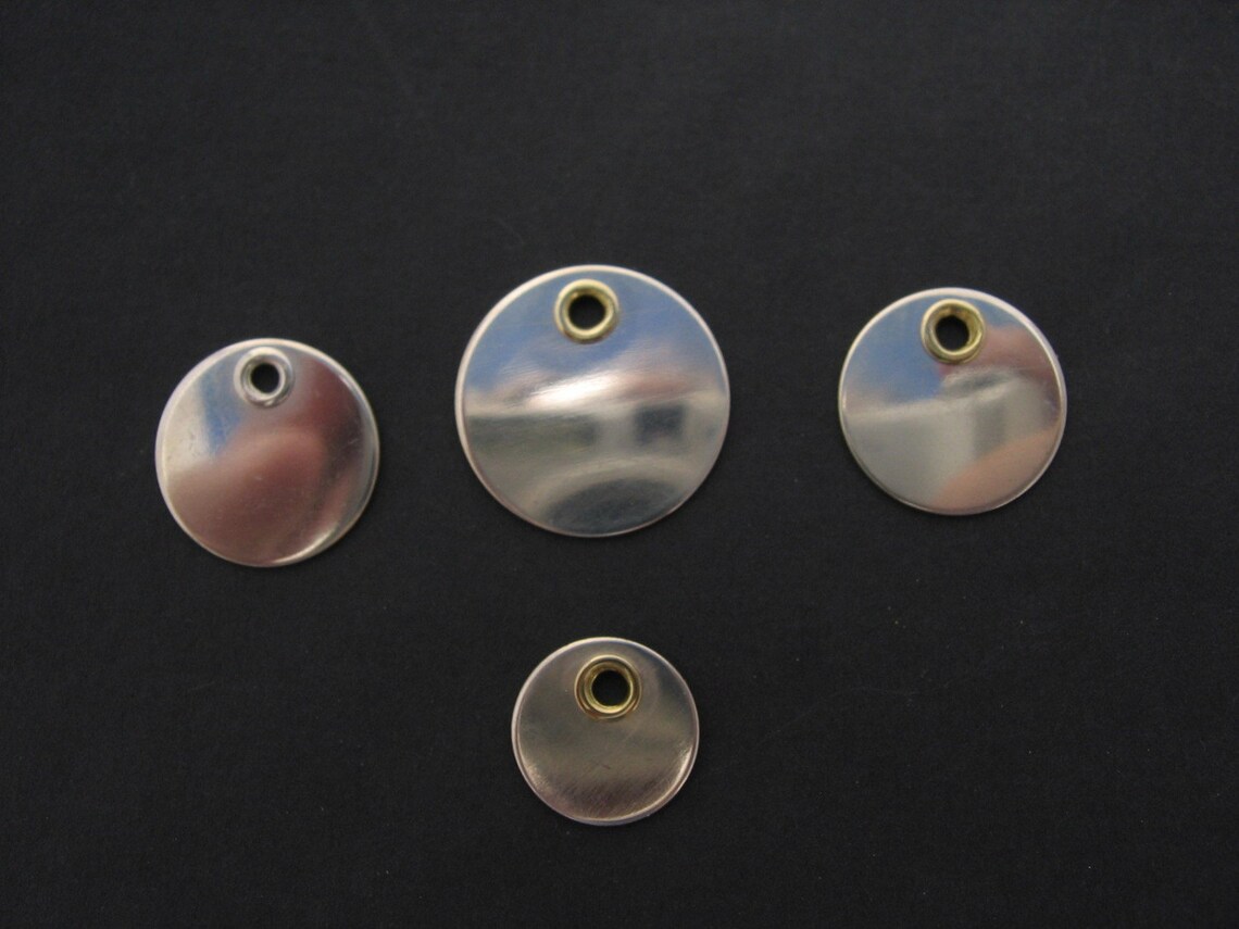 Sterling Silver Discs With Handmade RIVET Smooth Burnish - Etsy
