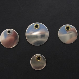 Sterling Silver Discs With Handmade RIVET Smooth Burnish Polished Hand ...