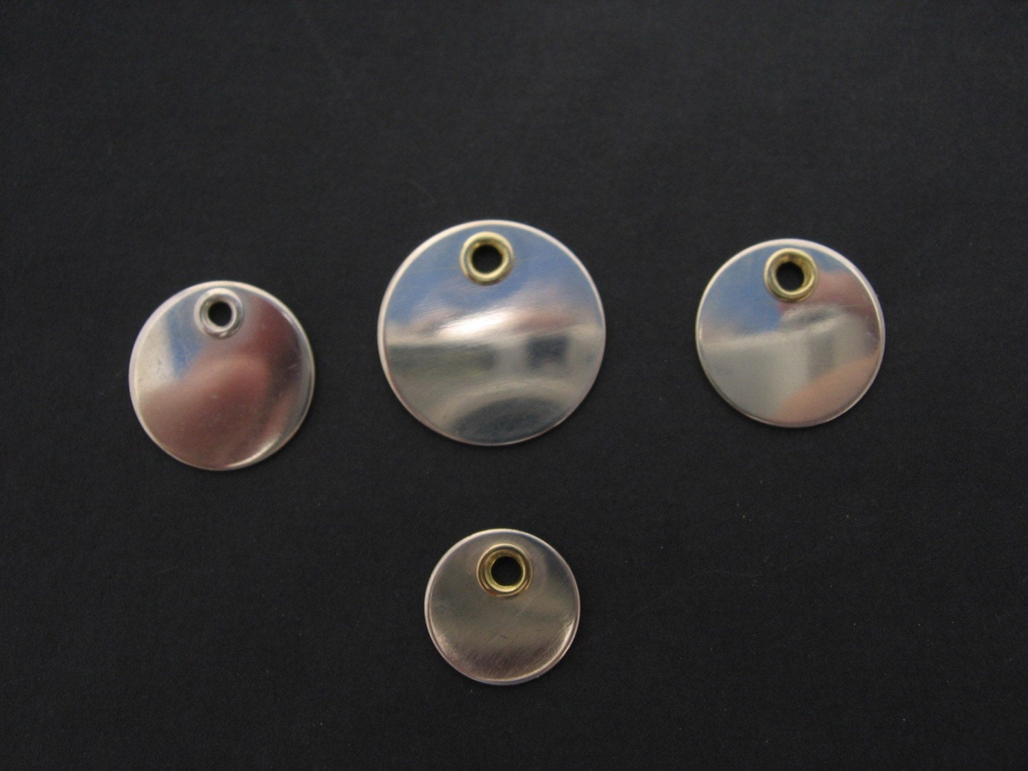 Sterling Silver Discs With Handmade RIVET Smooth Burnish - Etsy