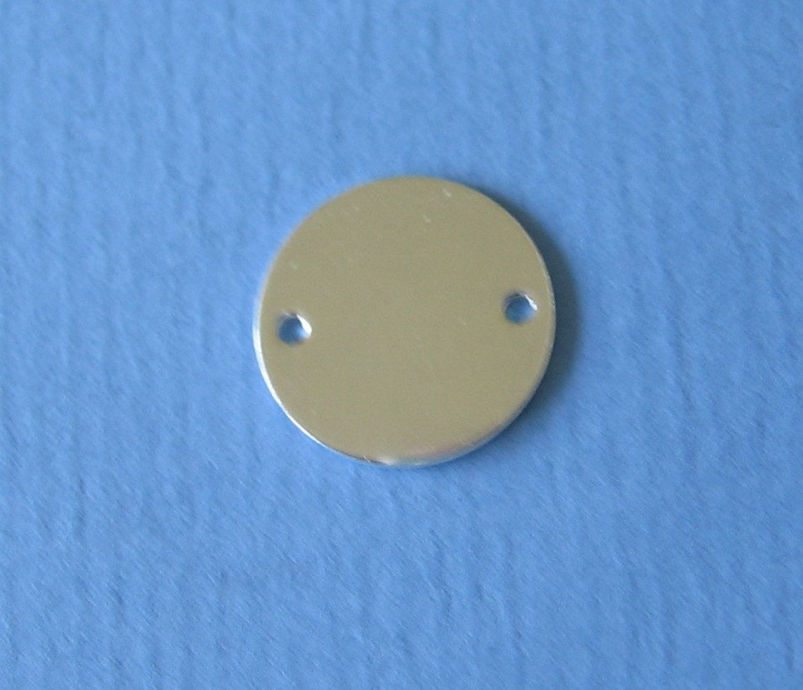 3/8 Inch 24 Ga 2 HOLE Sterling Silver Connectors 10 Mm Circle Bead Disk ...