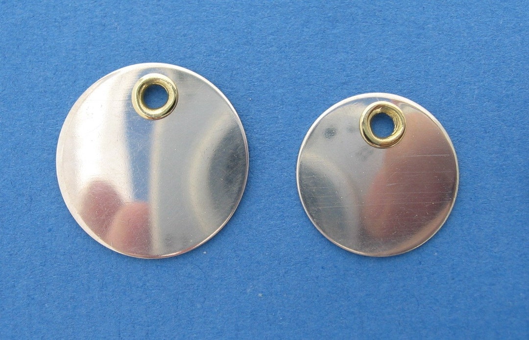 Sterling Silver Discs With Handmade RIVET Smooth Burnish Polished Hand ...