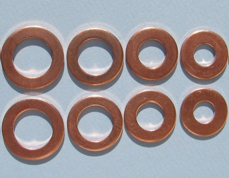 COPPER Metall Rohlinge für Hand STAMPING Open Circle WASHERS 16 mm 5/8 ...