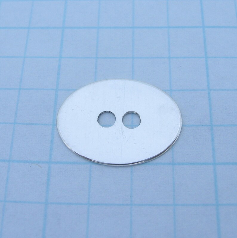 2 HOLE Sterling Silver Button Connectors OVAL Fasteners Component ...