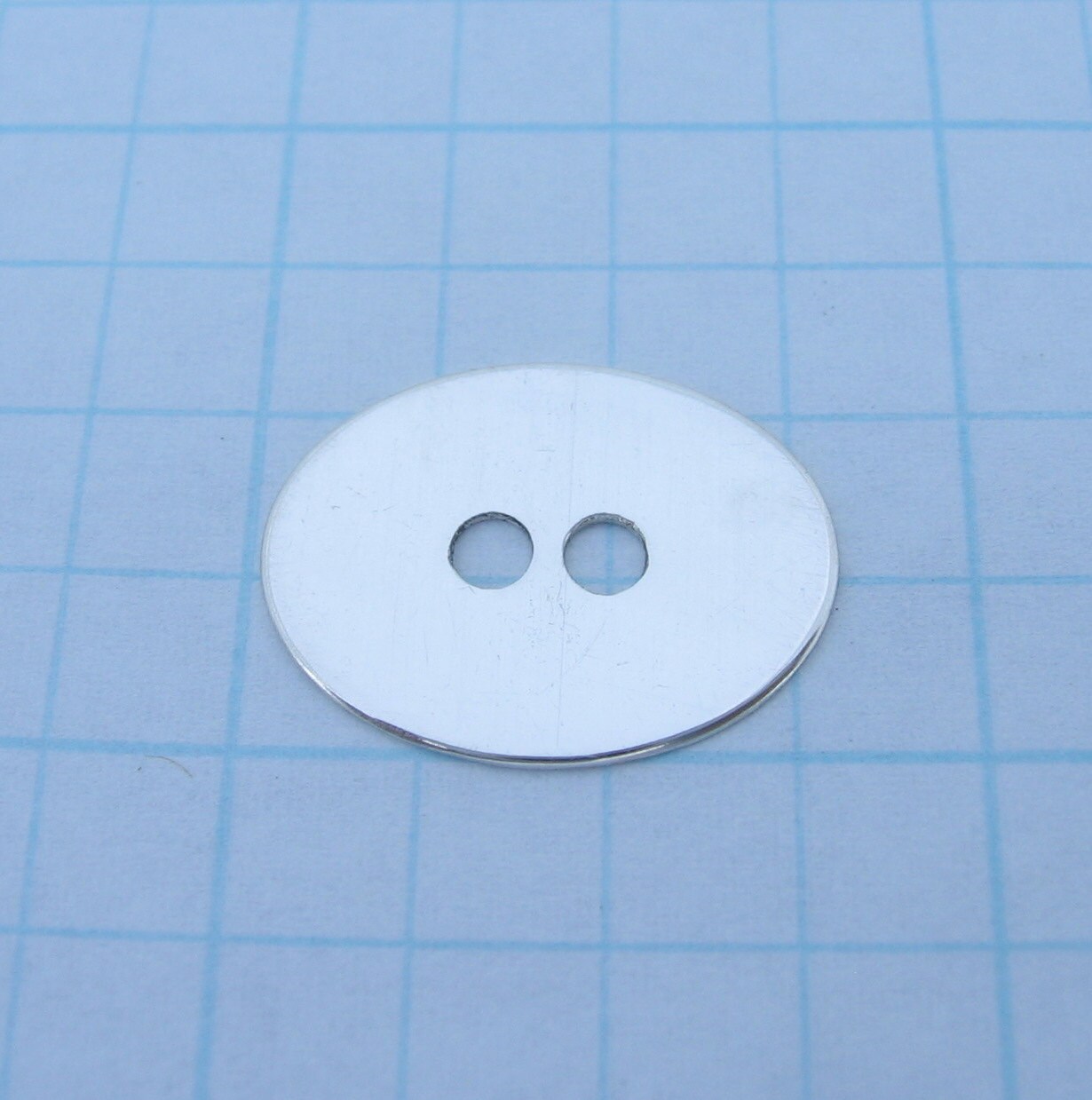 2 HOLE Sterling Silver Button Connectors OVAL Fasteners Component ...