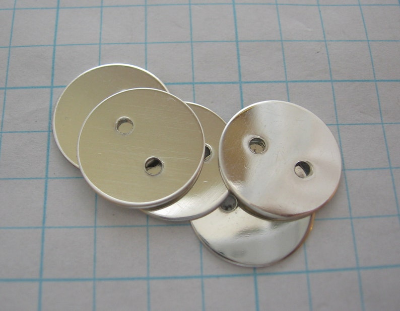 Sterling Silver BUTTONS 5/8 Inch 22g Bracelet Connectors 2 HOLES ...