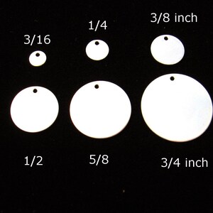 1 Inch Blank Disc HOLE Sterling Silver Round Disk Hand Stamp for Circle ...