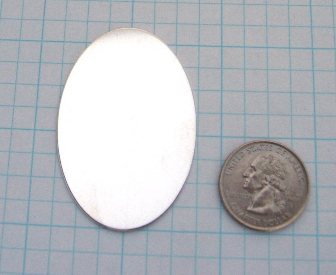 Metal Blank OVAL Sterling Silver Blank OVAL Disc 2 1/4 X 1 1/2 - Etsy
