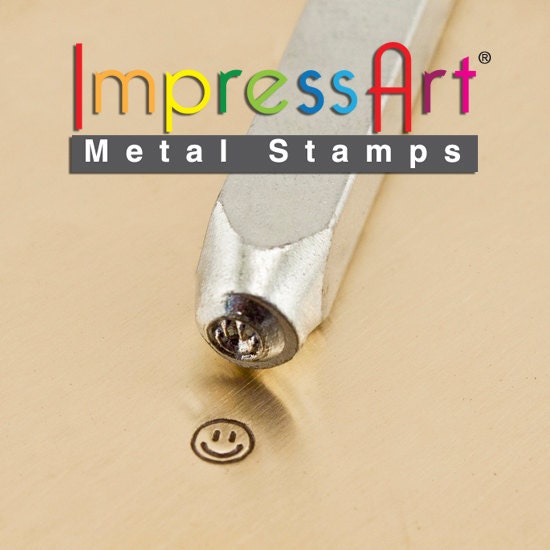 SMILEY FACE Metal STAMP 3mm 1/8 Inch by Impressart Square Shank Steel ...