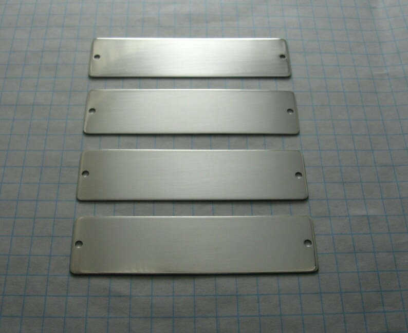 Sterling Silver Blank RECTANGLES for ENGRAVING With Rounded Corners and ...