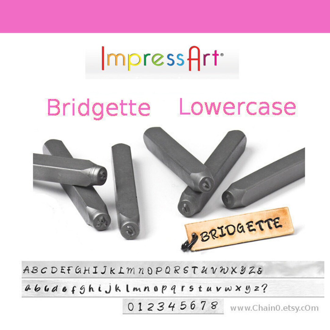 BRIDGETTE Lowercase Letter Alphabet Metal Stamp Set 3mm Font 1/8 Inch ...