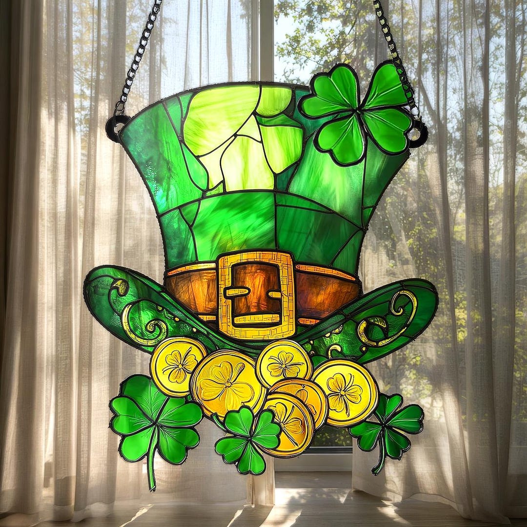 Shamrock Hat Acrylic 2D HANGING SIGN – A Festive St. Patrick’s Day ...