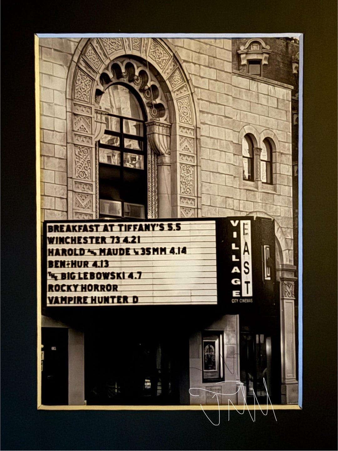 NYC Village East Marquee - Original 5x7 Photo With Black 8x10 Mat (no ...