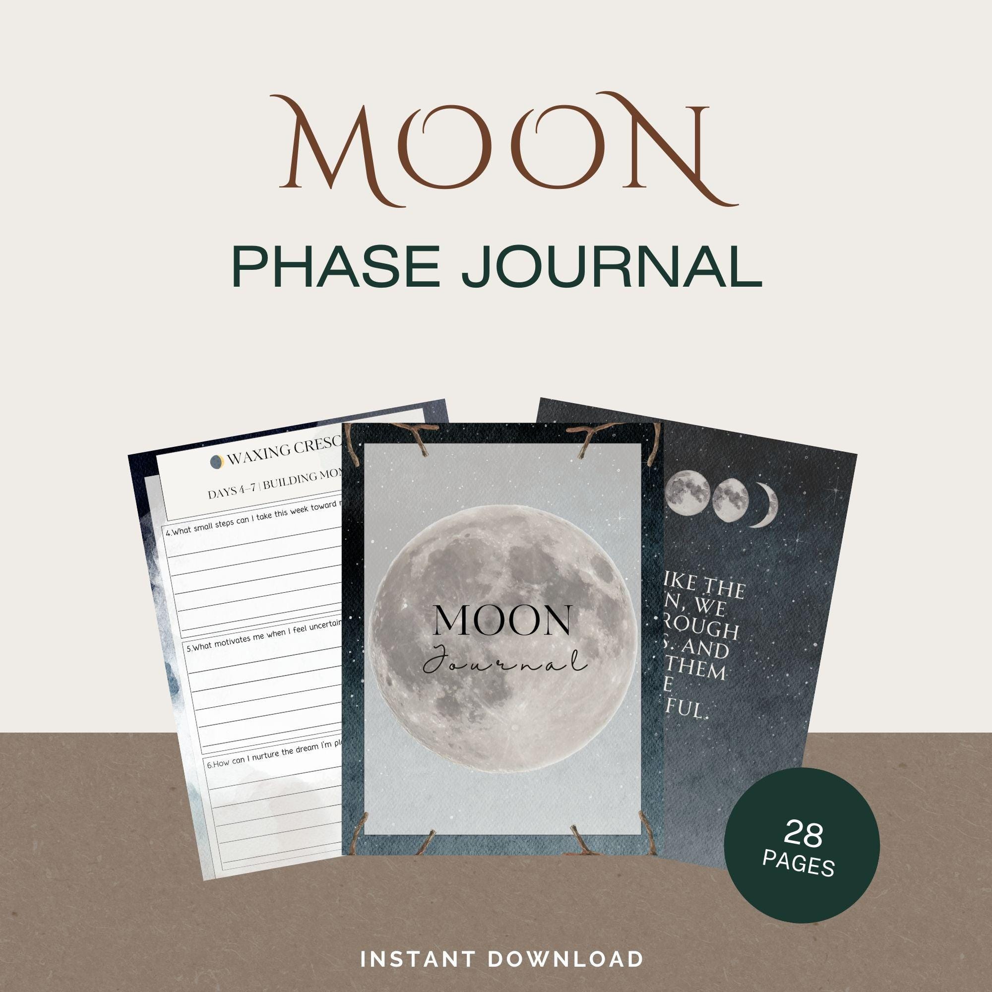 MOON PHASE JOURNAL: Moon Manifesting | Moon Rituals Journal Printable ...