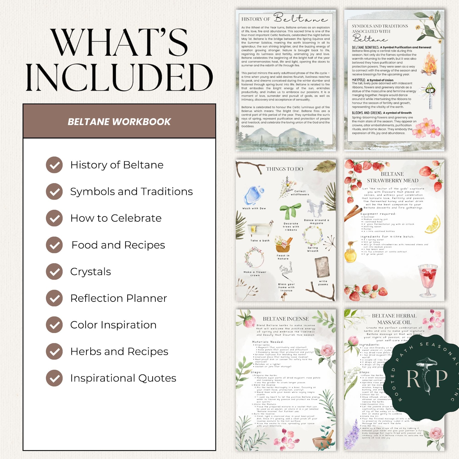 BELTANE Celebration GUIDE: Wheel of the Year | Grimoire Printable | How ...
