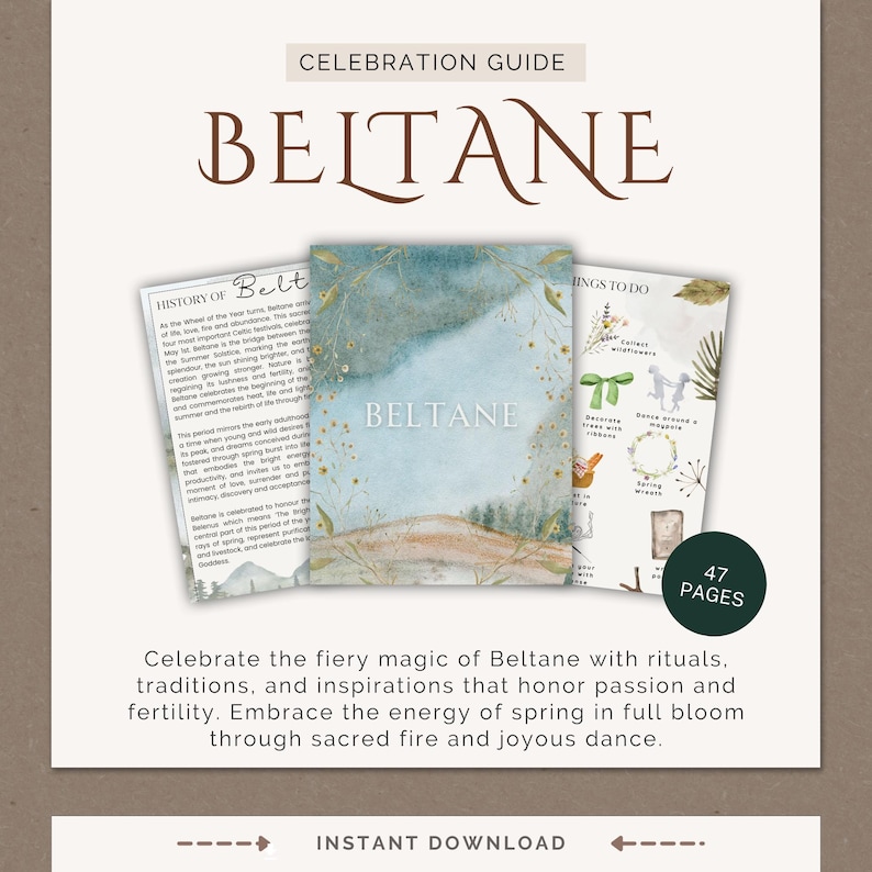 BELTANE Celebration GUIDE: Wheel of the Year | Grimoire Printable | How ...