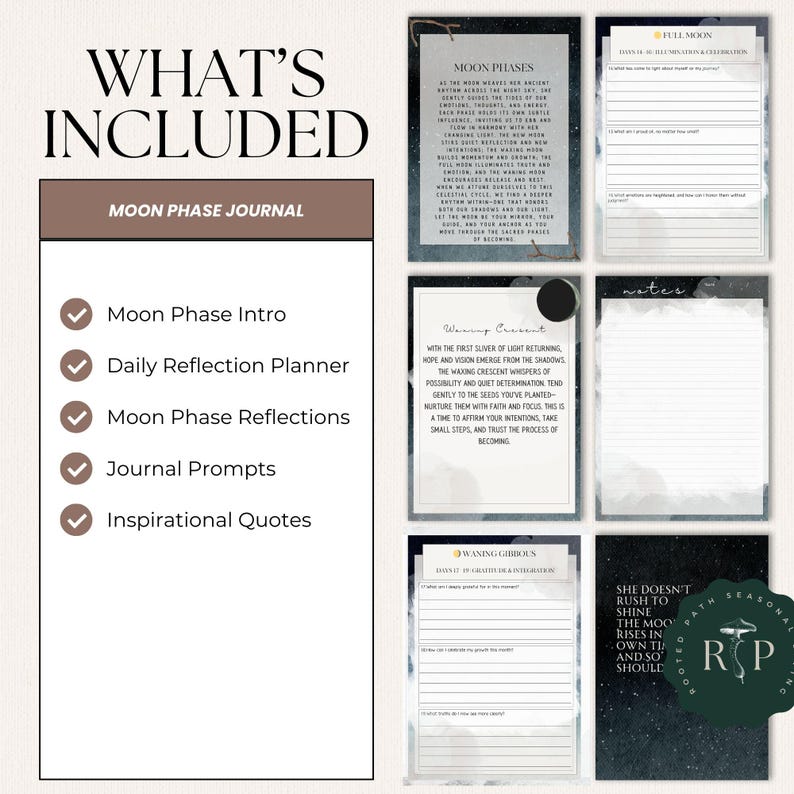 MOON PHASE JOURNAL: Moon Manifesting | Moon Rituals Journal Printable ...