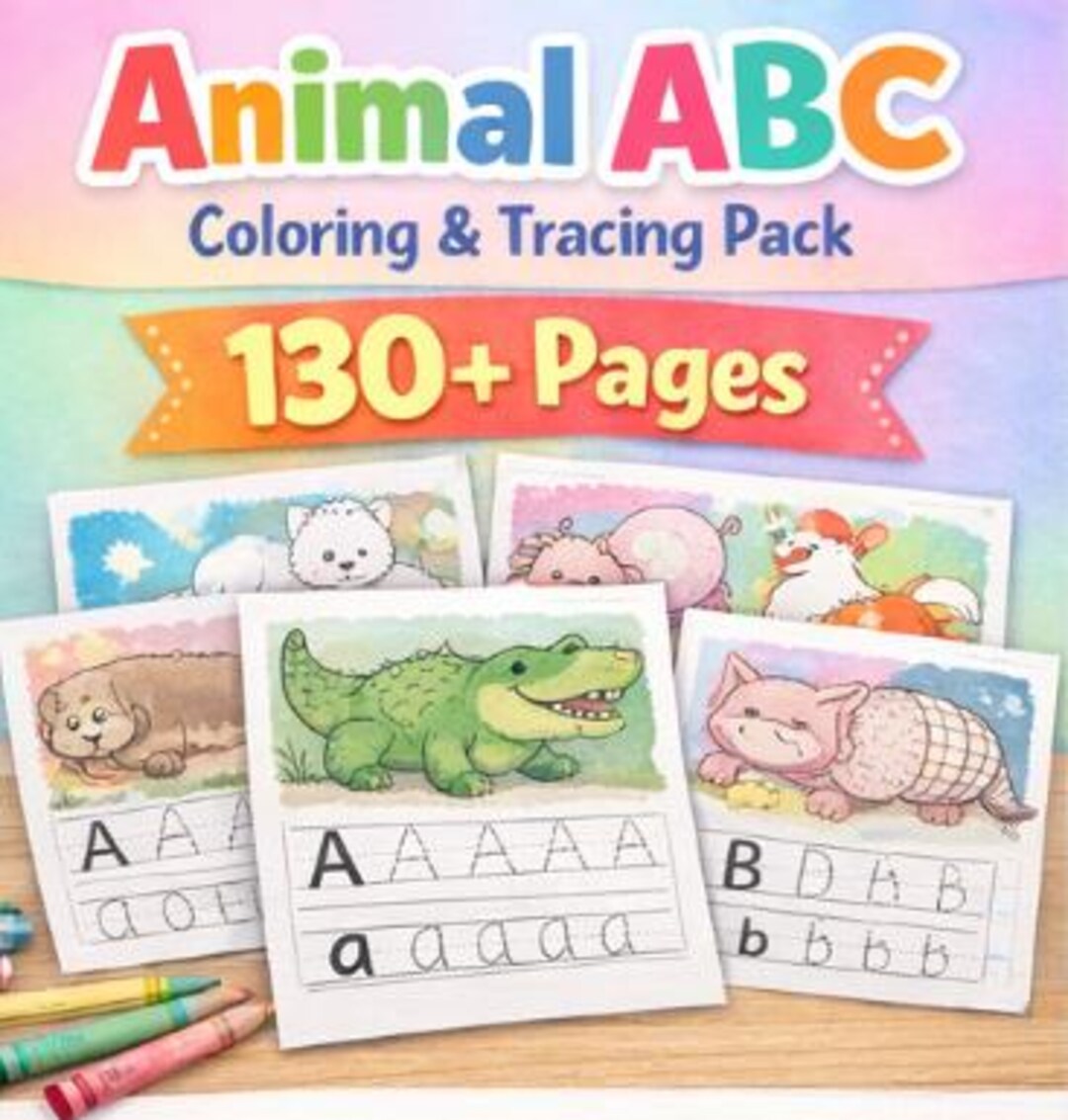 Animal Alphabet Coloring Book Printable - Etsy