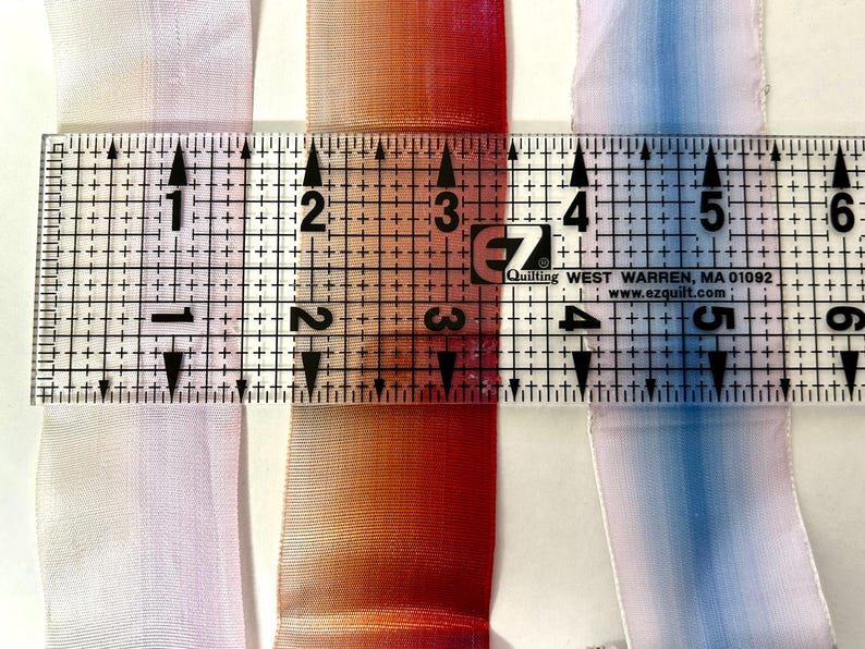 Vintage 1 1/2" Wide French Ombre Rayon Ribbons Selling by the Half Yard ...