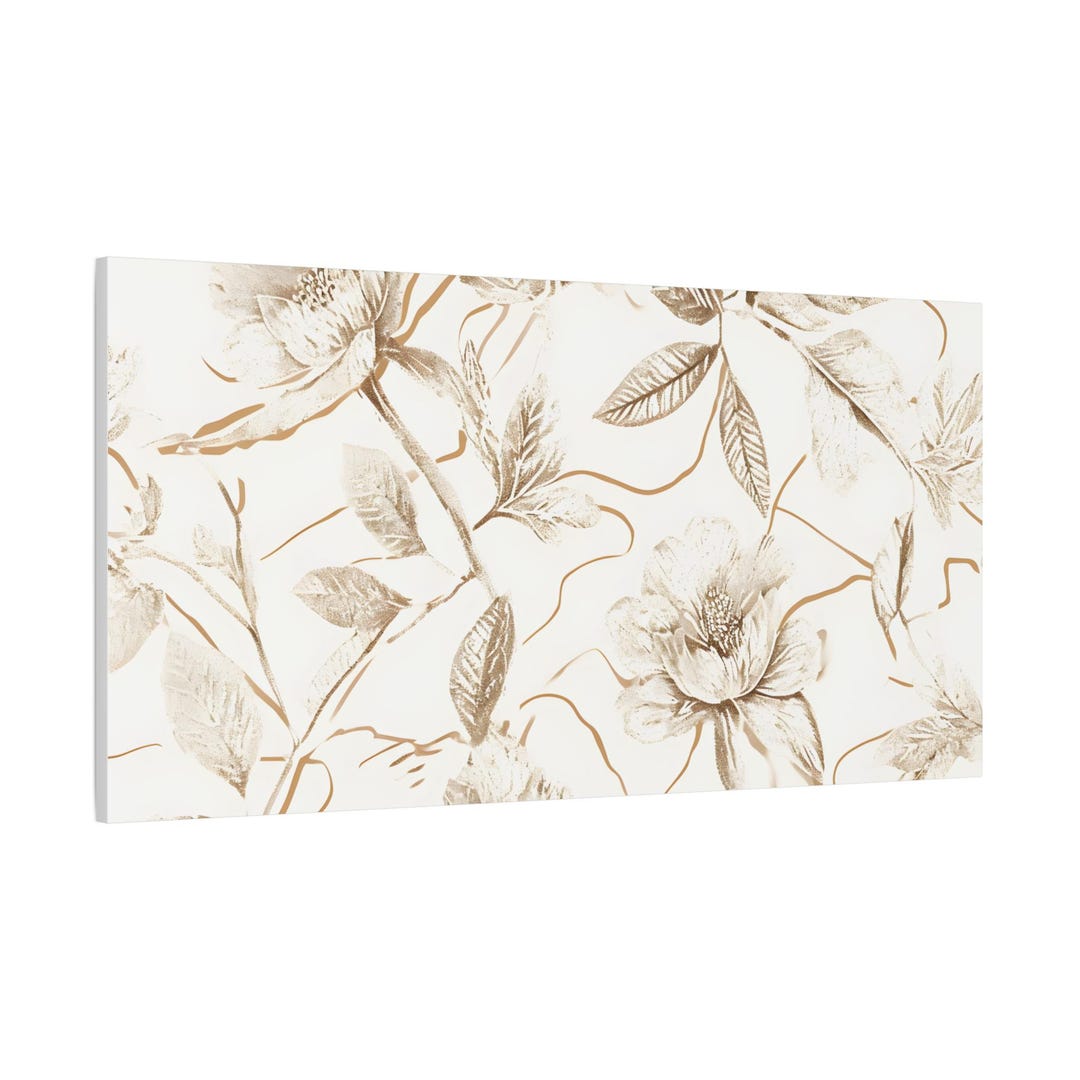 Floral Minimalist Matte Canvas, Neutral Design - Etsy