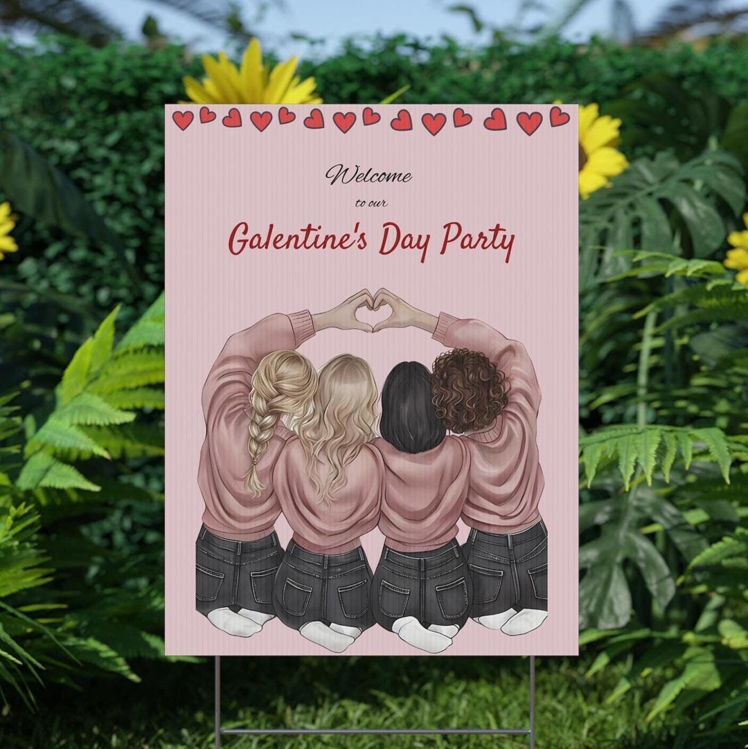 Galentine's Day Welcome Sign Party Poster, Galentine's Day Party Sign ...