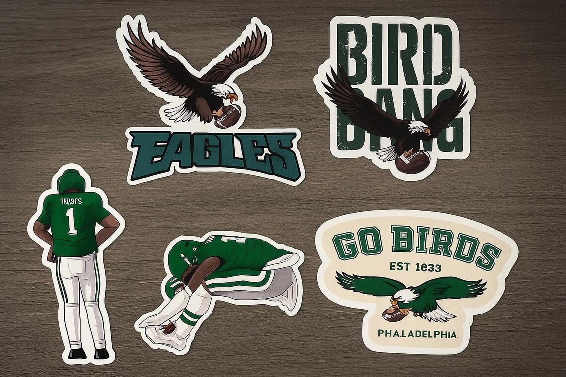 NFL Eagles Football Fan Sticker Pack - Etsy