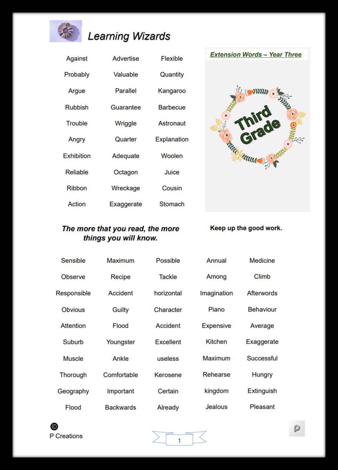 Year 3 Word List, Spelling and Vocabulary, Language Planner,study ...