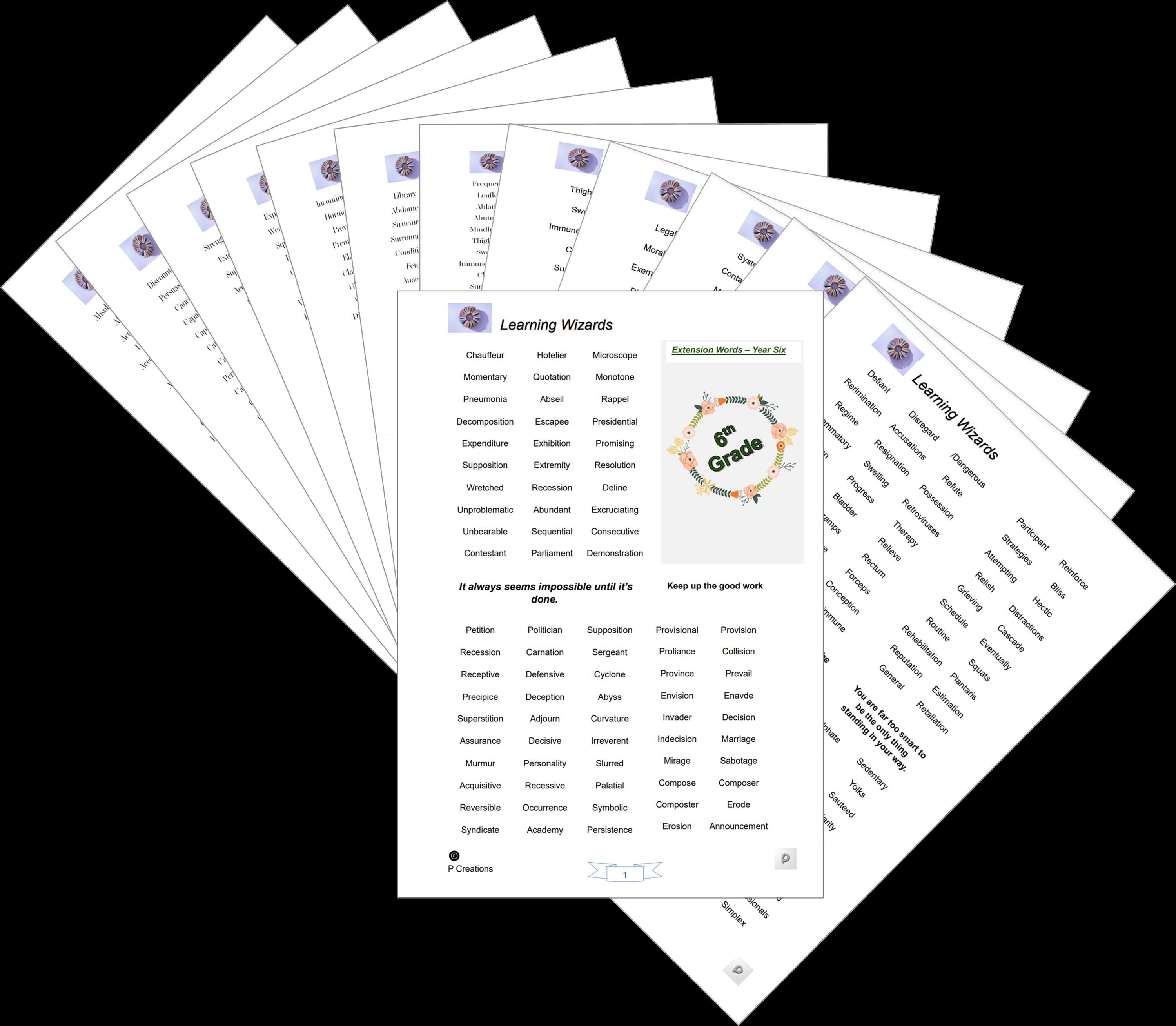 Year 6 Word List, Spelling and Vocabulary, Language Planner, Study ...
