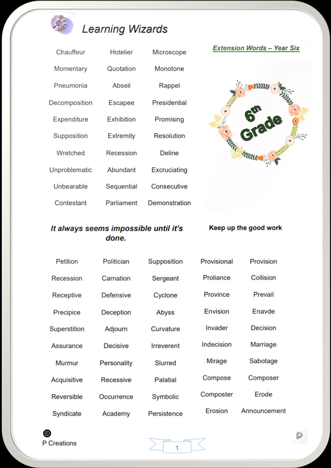 Year 6 Word List, Spelling and Vocabulary, Language Planner, Study ...