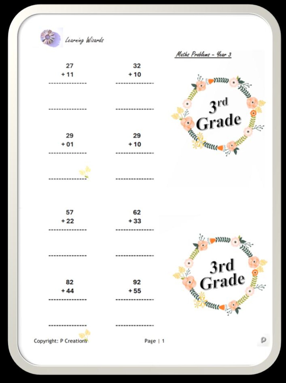 Year 3 Math Worksheets-additions - Subtraction - Mathematic Learning ...