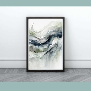 Abstract Wall Print Navy Blue and Olive Green Art Print - Etsy